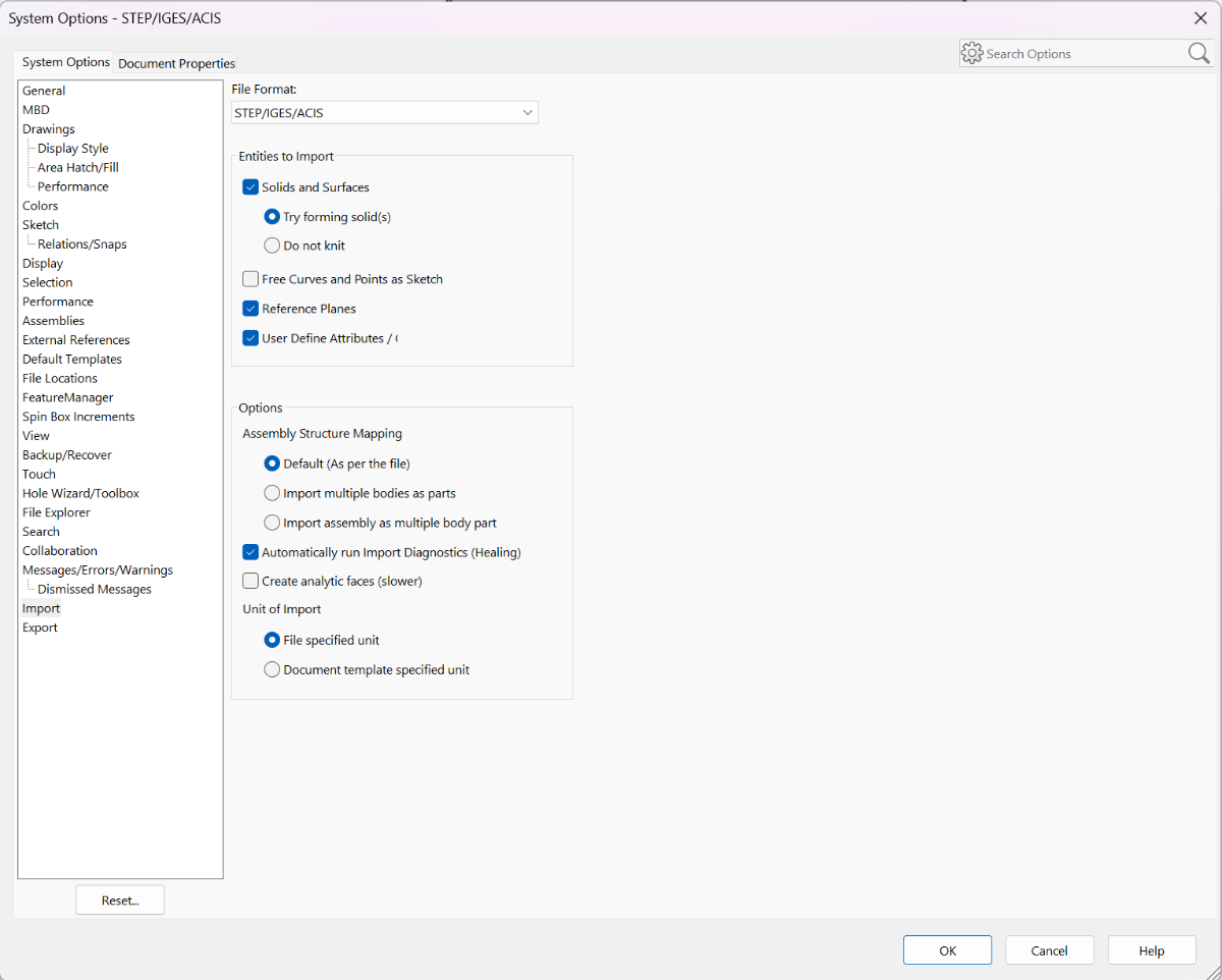 No display after importing a step file - SOLIDWORKS CAD - GoEngineer ...