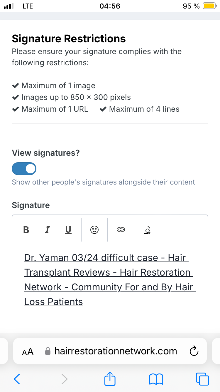 How to add a URL signature? - Off-Topic Posts - Hair Restoration ...