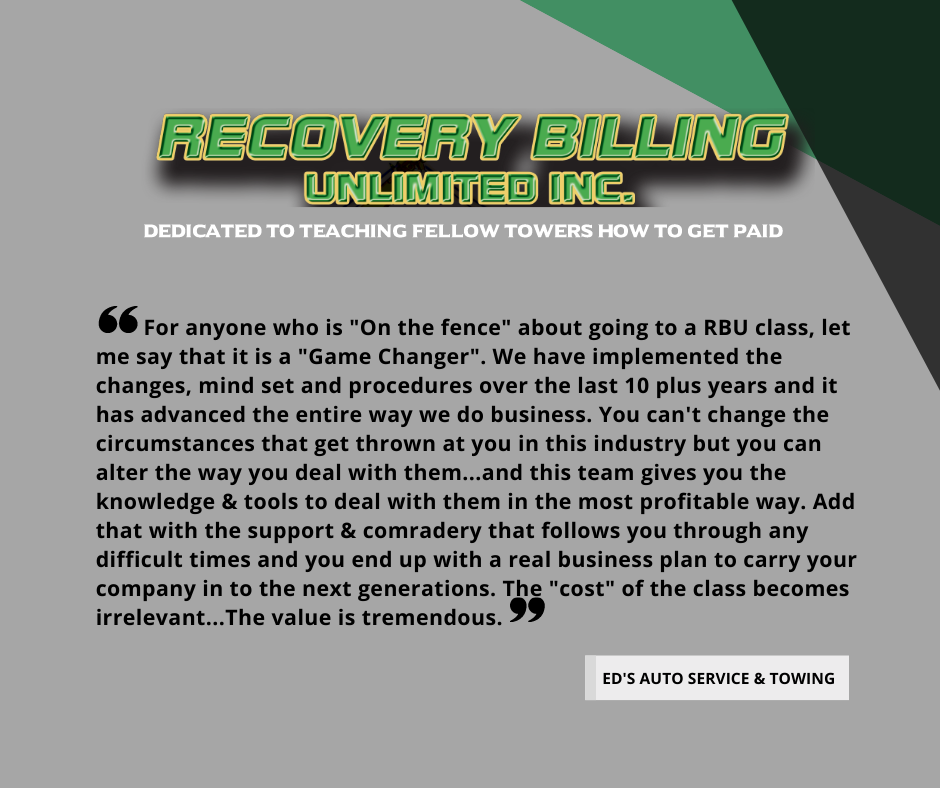 Recovery Billing Unlimited Testimonials - Sponsors Showcase - TowForce.net