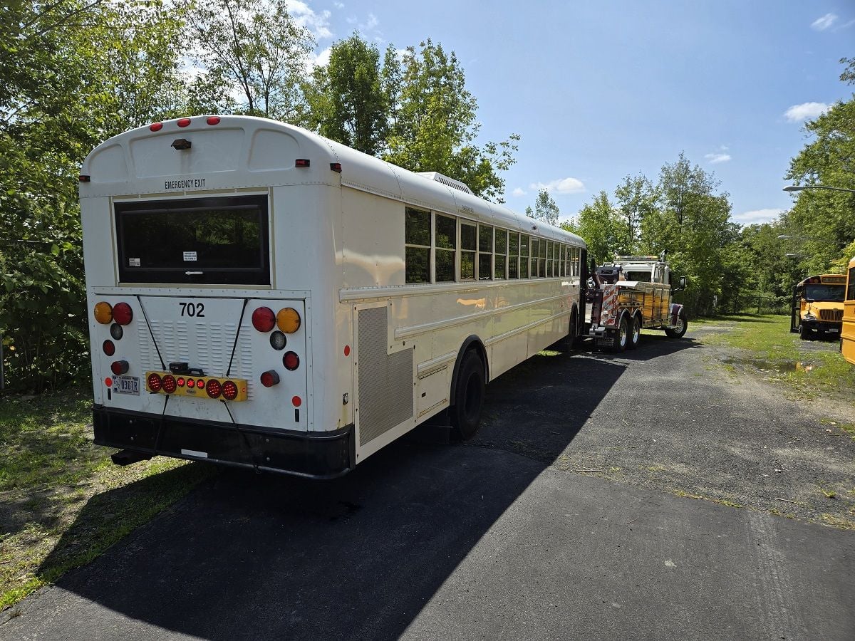 70 Passenger Bus Tow To Auction... - Motor Coach and Emergency Vehicle ...