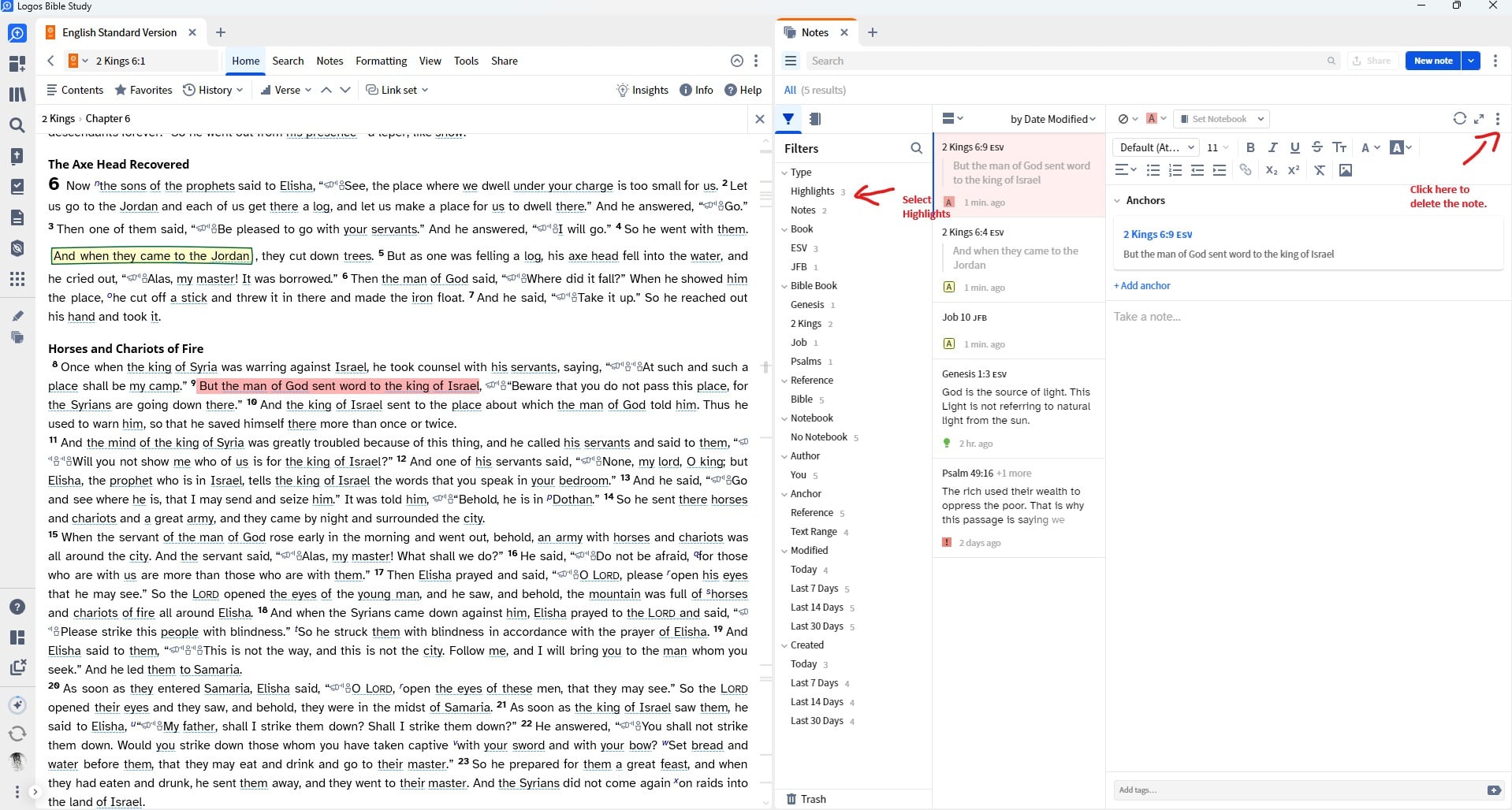 How to undo word and phrase highlightings - Logos and Verbum Forum ...