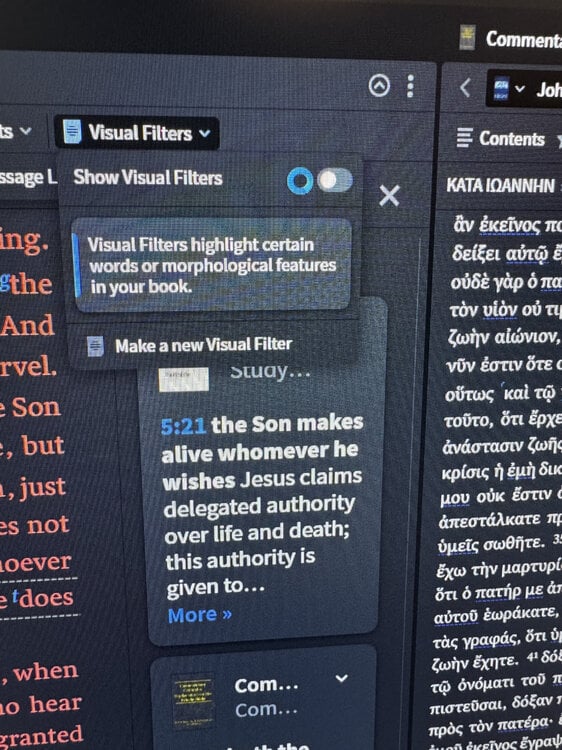 Cannot Enable Visual Filters - Logos and Verbum Forum - Logos Community