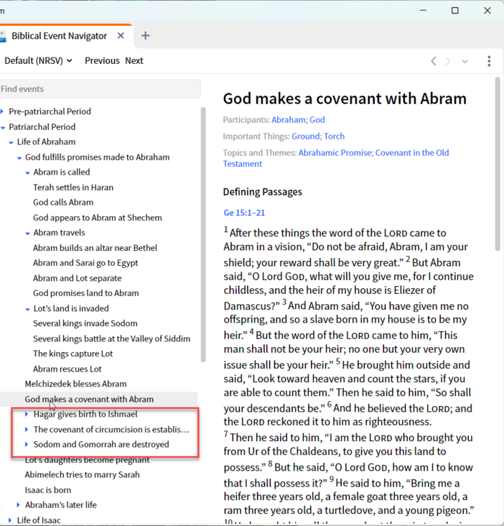 Why is there a glitch in the hierarchy structure of Biblical Event ...