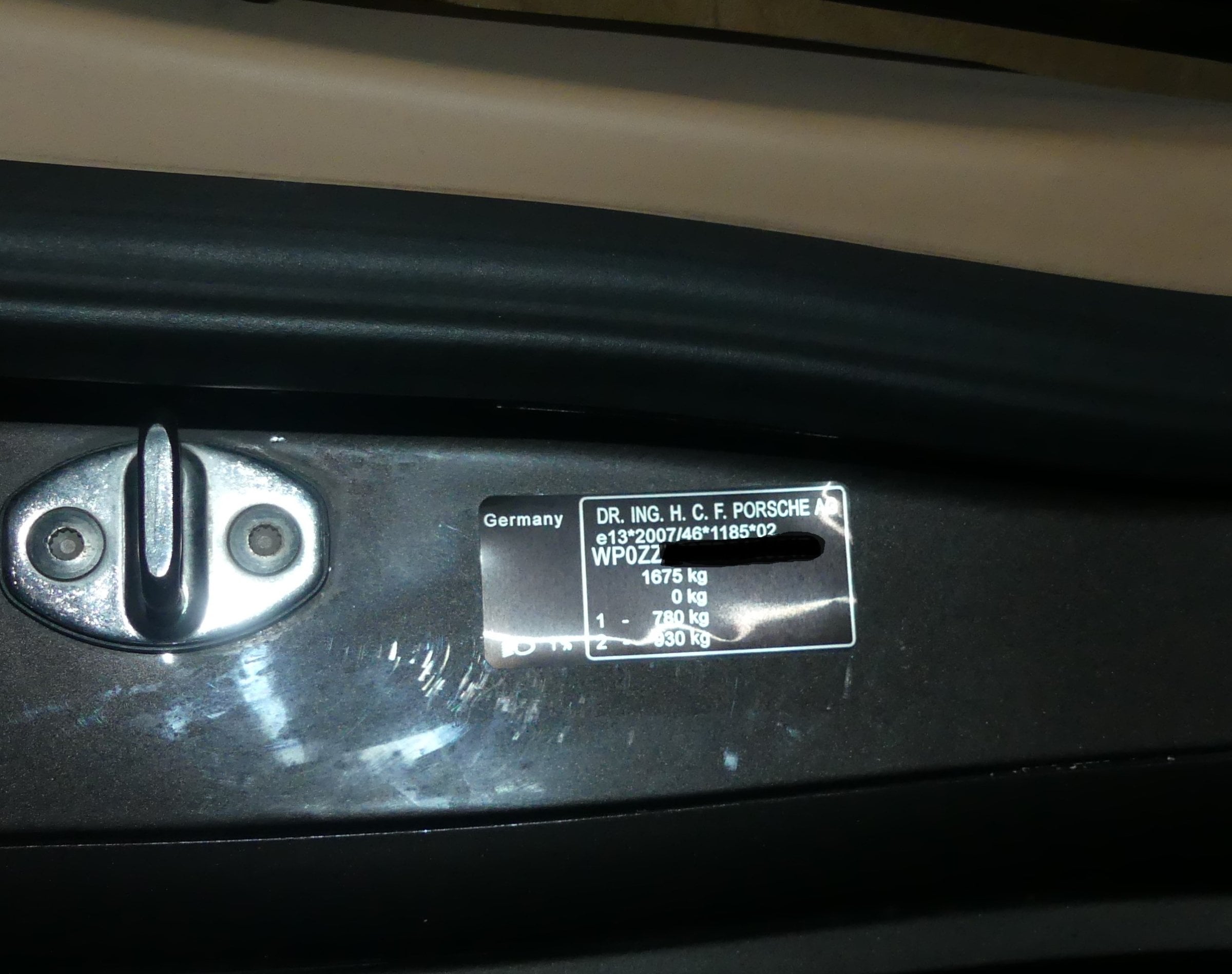 Sticker plaque constructeur - Cayman 987 - Boxster Cayman 911 (Porsche)