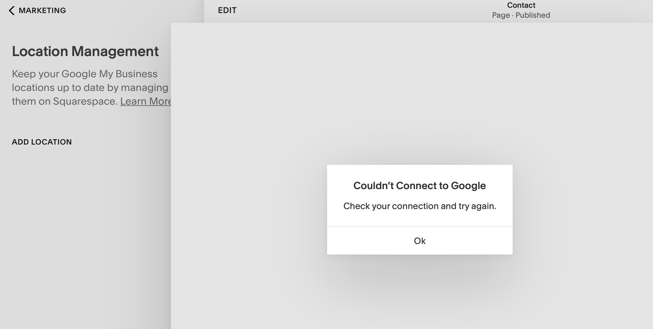 Location Management Error - Customize with code - Squarespace Forum