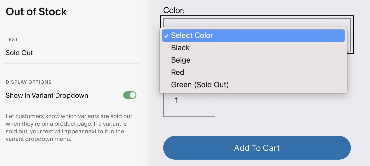 Sold Out labels not showing in drop-down menu - Commerce - Squarespace ...