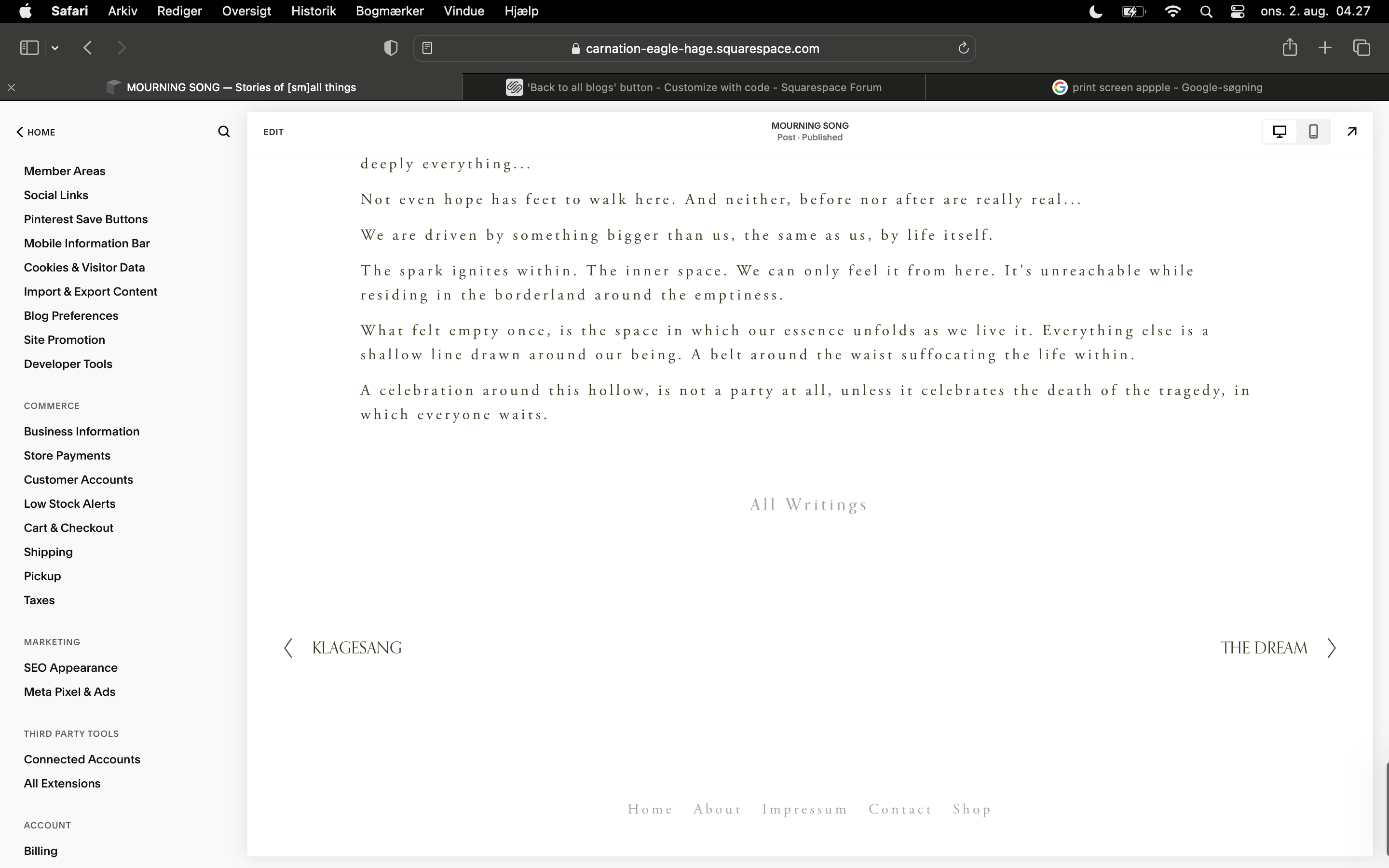 add back to main blog page Botton at the end of each blogpost ...