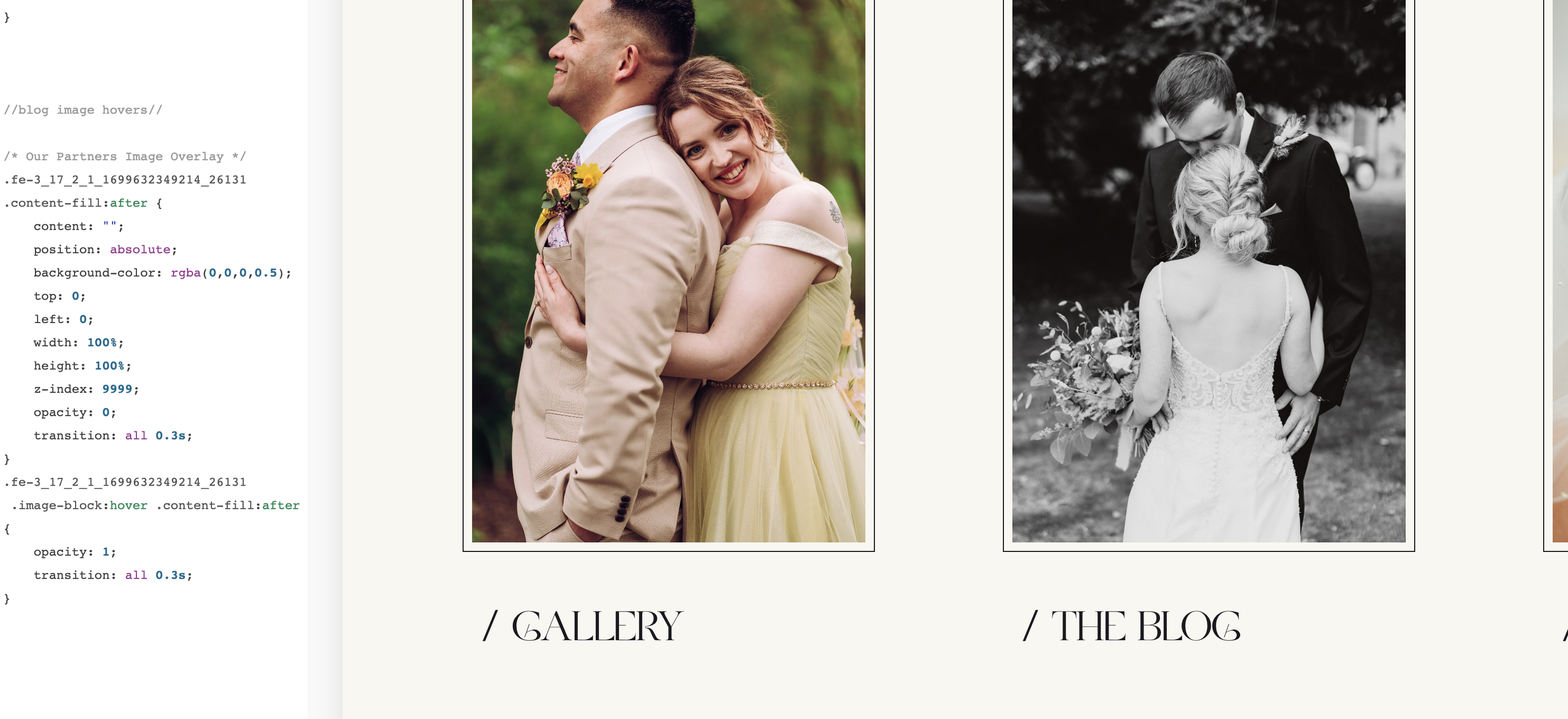 image block hover colour opacity overlay - Customize with code ...