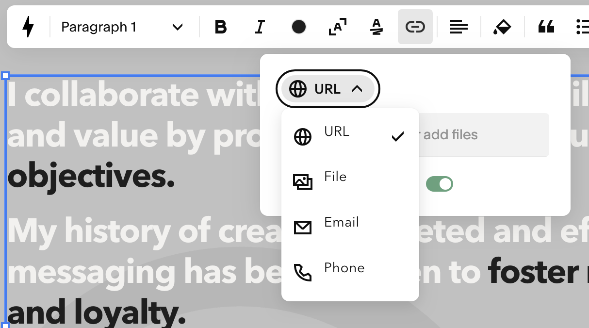 Linking text to page is missing 'gear' icon to make selection - Pages ...