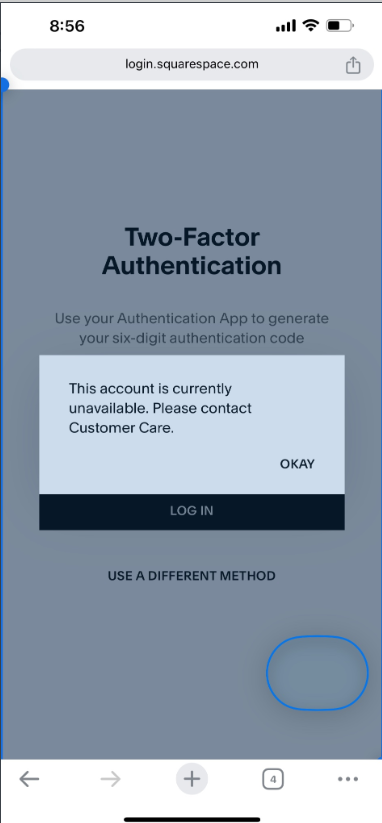 Can't Able to Log In My Account - Squarespace products - Squarespace Forum