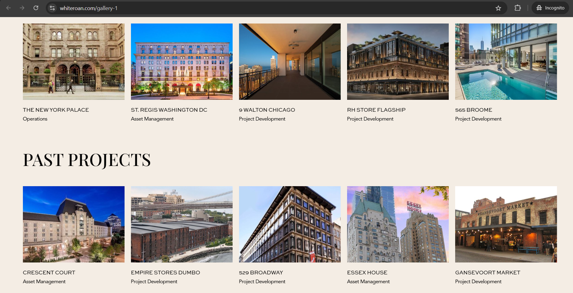 Header between projects in gallery block - Site Design & Styles ...