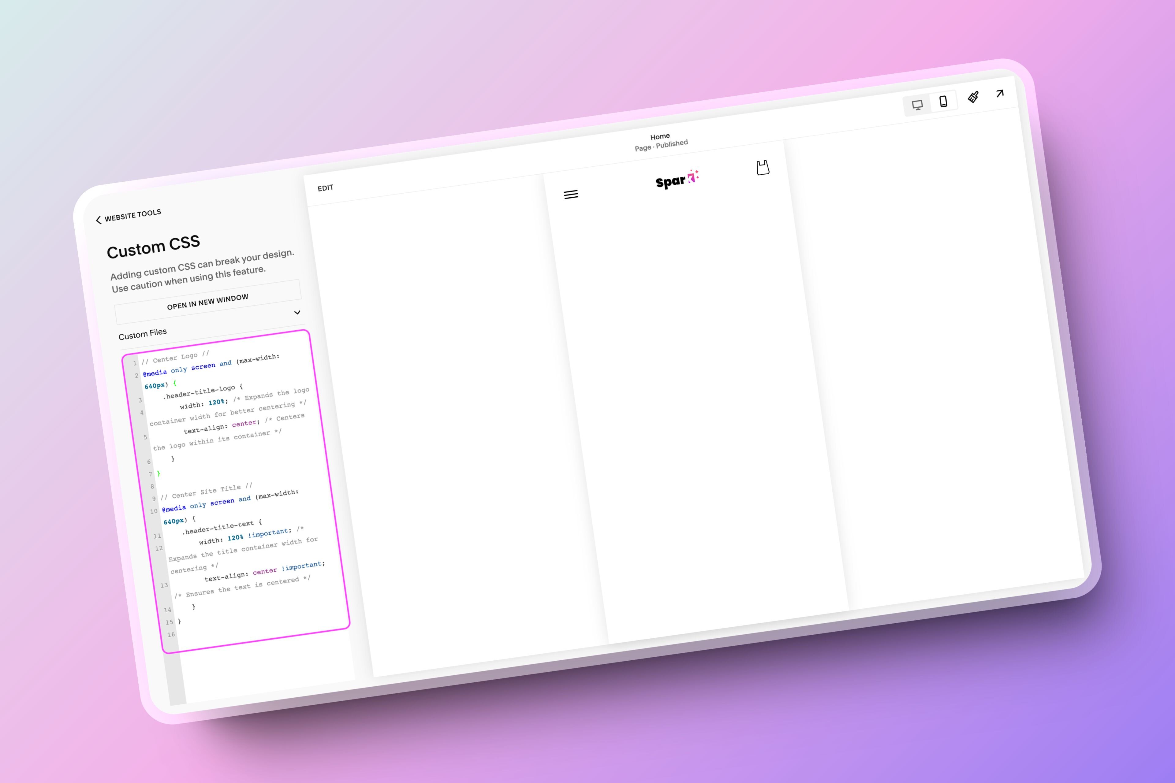 How to Make Logo Centered in Mobile Site - Customize with code ...