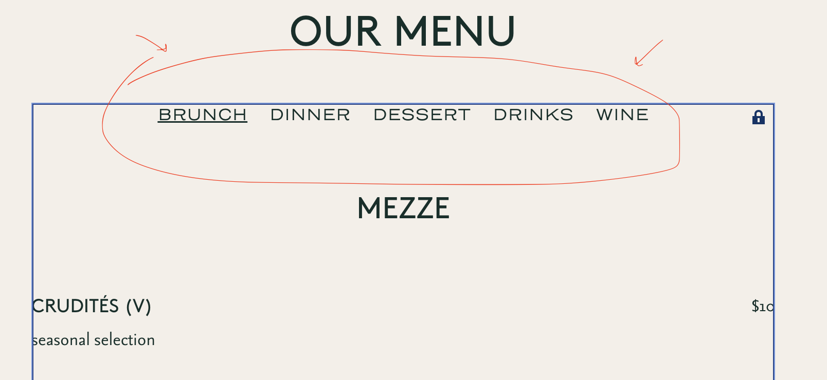 Restaurant menu block - how to change menu selector link fonts to ...