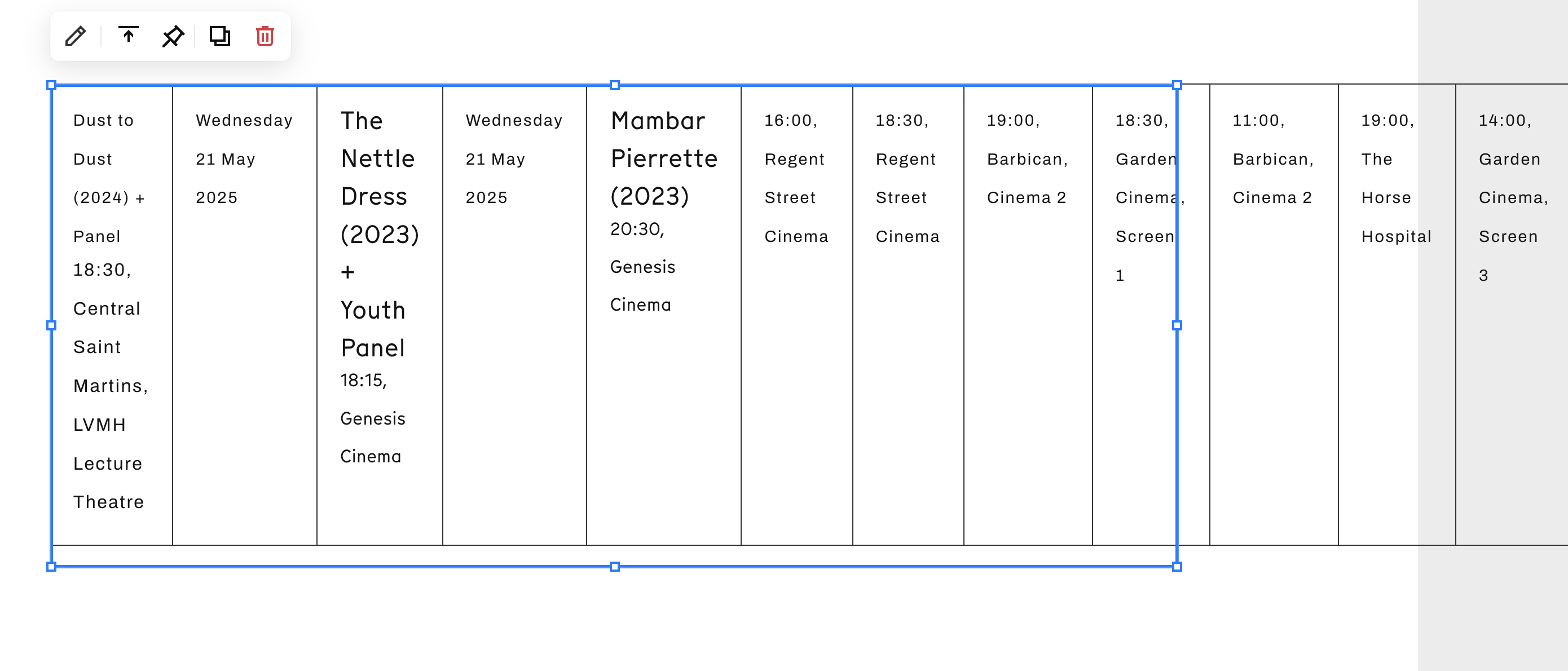 Clickable cells in a table - Pages & Content - Squarespace Forum