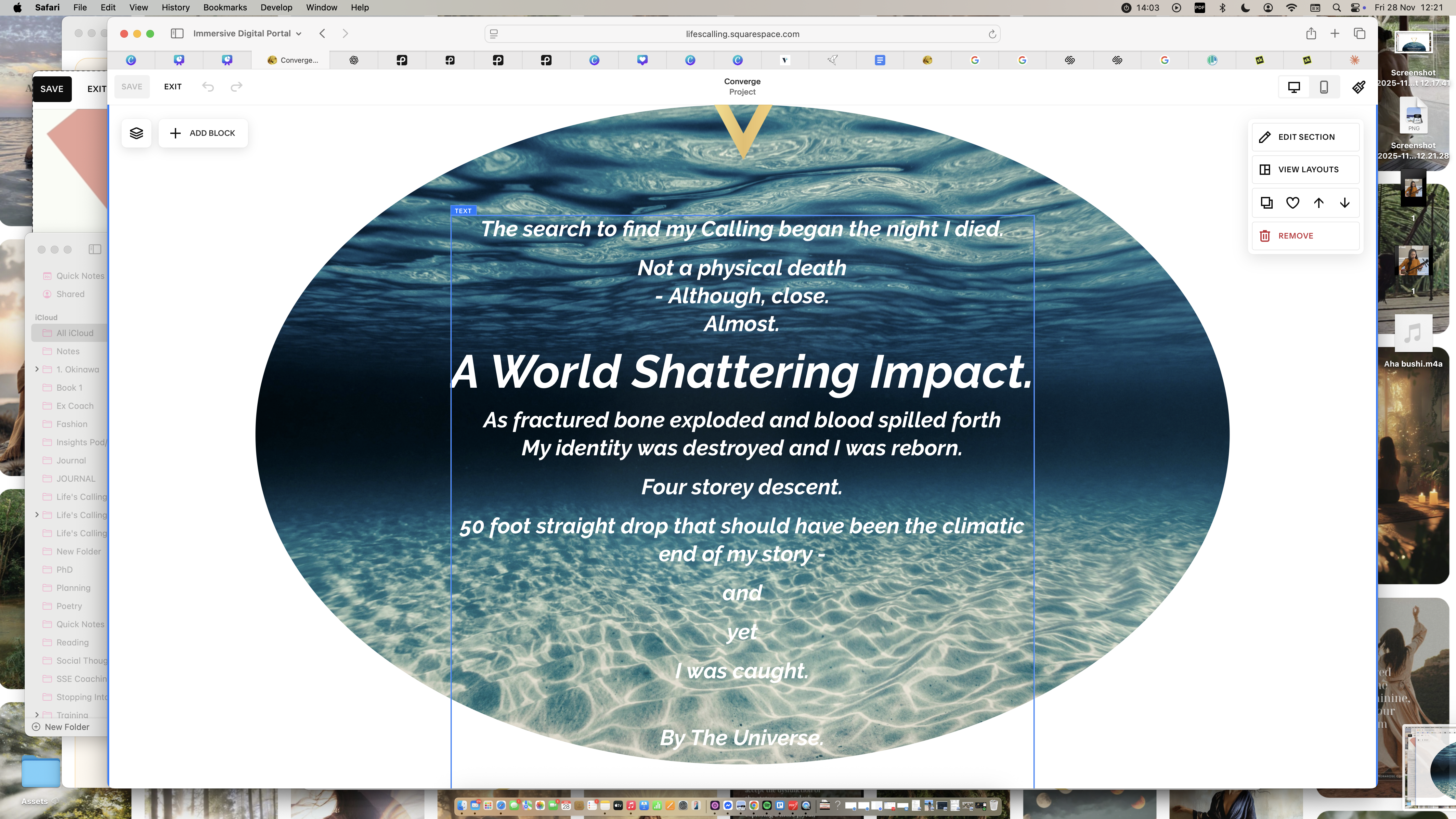 Pinned Image Block not aligning to centre screen - cropped at bottom ...