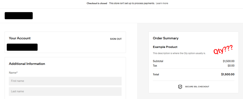 Where is Qty option on Order Summary when logged into account ? - Site ...
