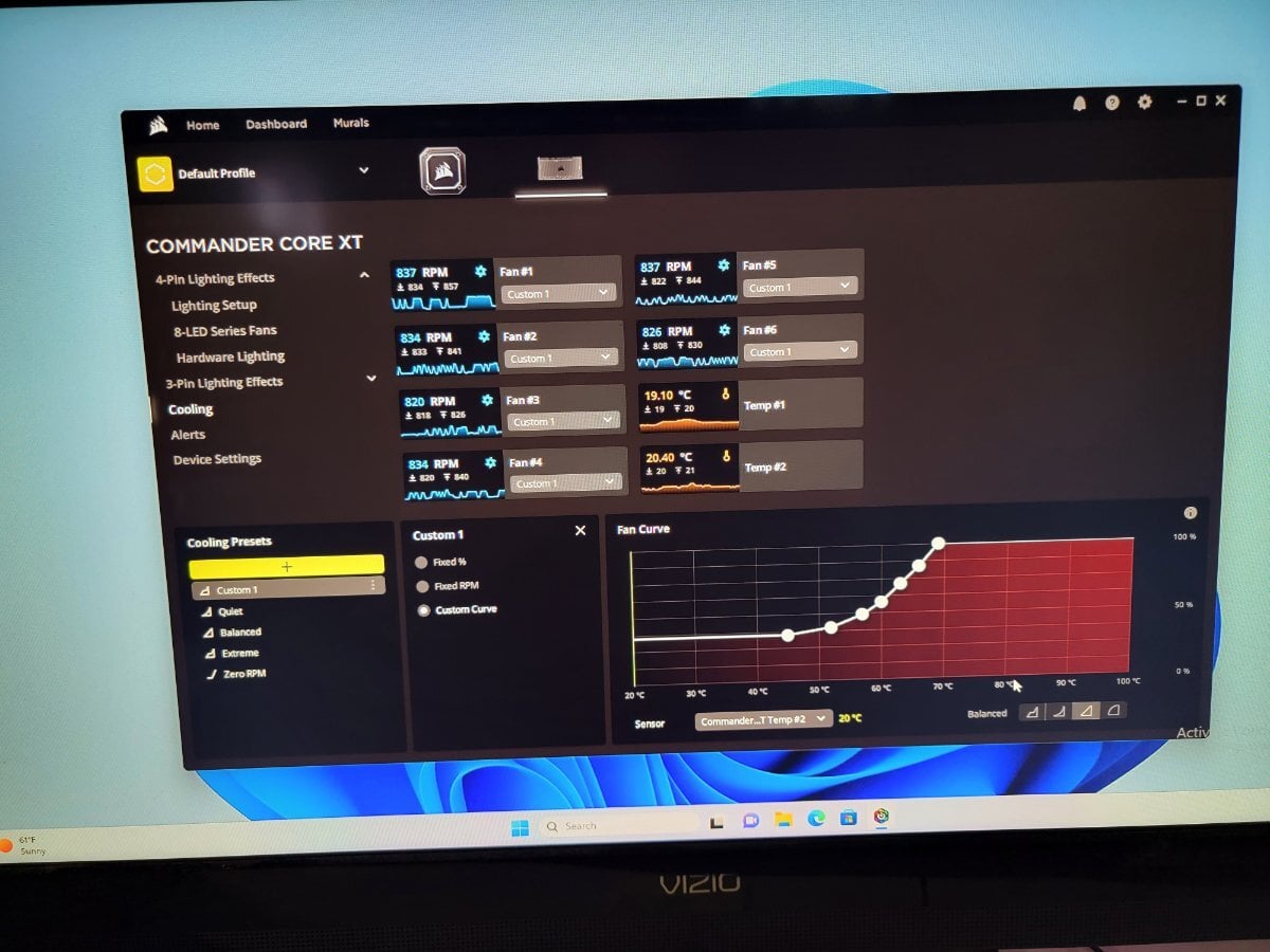 Need help with setting up a fan curve on a new build - iCUE Software ...