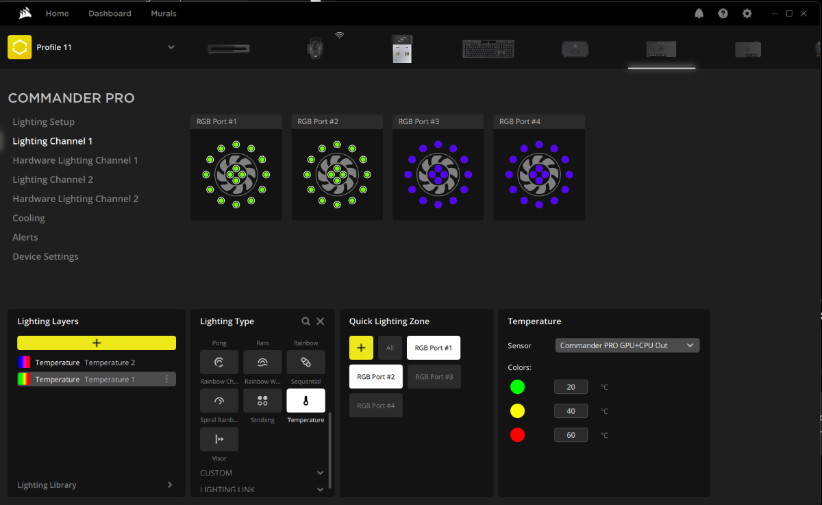 Controlling 6 fans from 2 different sensors - CORSAIR iCUE - Corsair ...