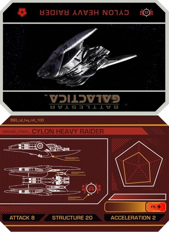 Cylon Heavy Raider Stats Card From unofficial proto-type card, flown at ...