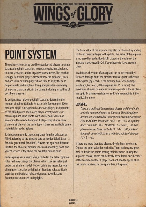 Point system for WW2 Wings of Glory - WGS: General Discussions - Wings ...