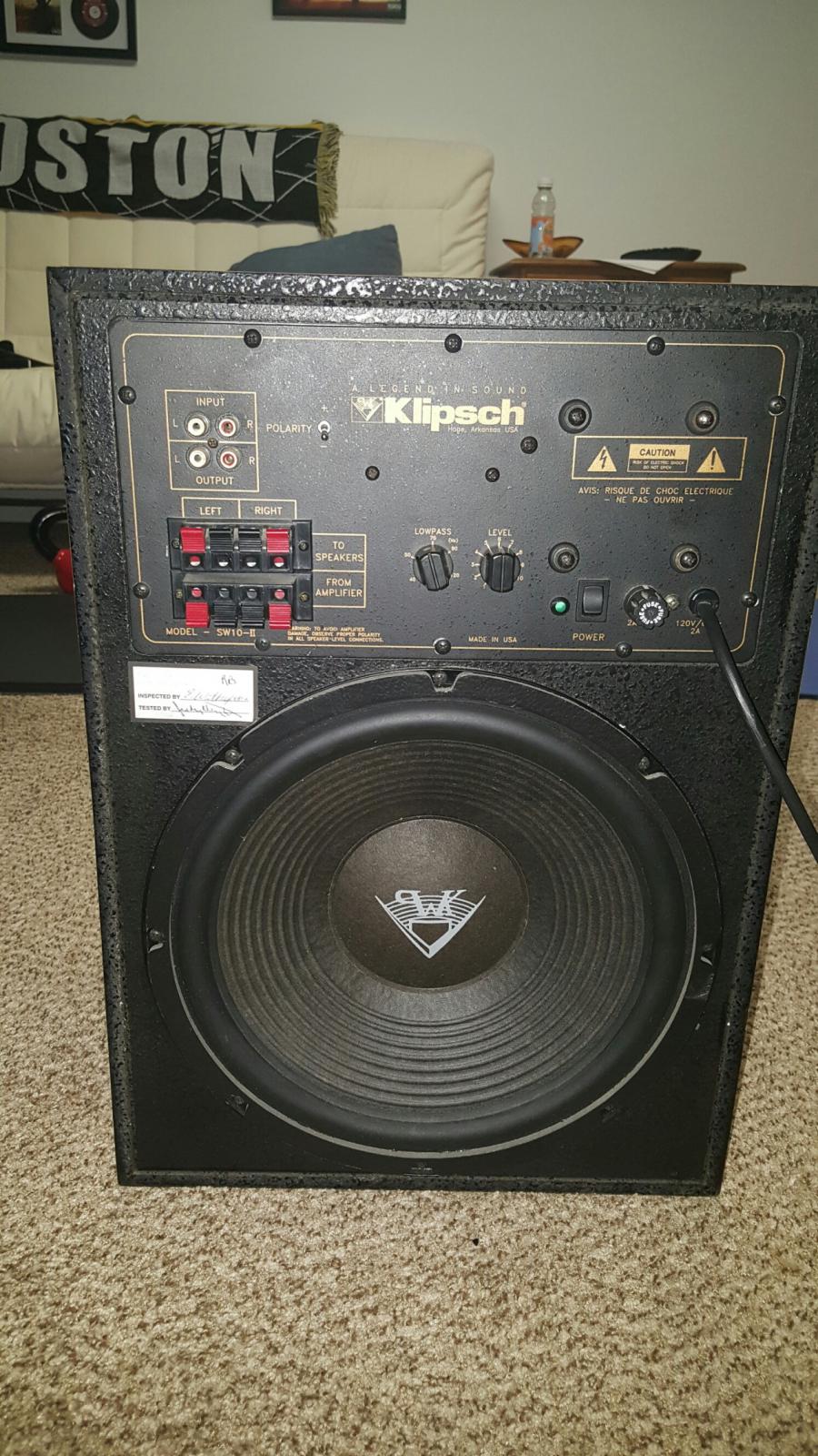 Sold: Klpsch SW10 II - Garage Sale - The Klipsch Audio Community