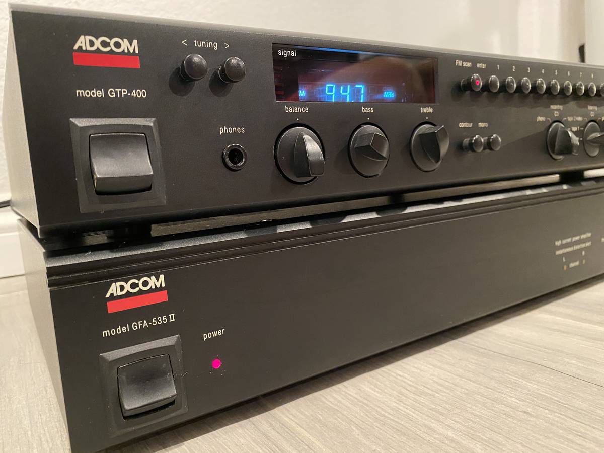 ADCOM High Current Power Amplifier and ADCOM Stereo Preamplifier - $215 ...