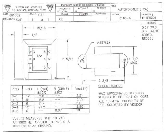 T4A specs - Technical/Restorations - The Klipsch Audio Community