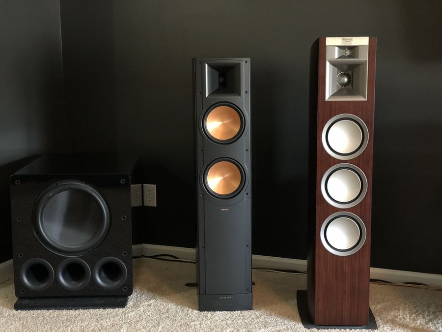 FL Klipsch Palladium P37-F, Klipsch RF-82ii, and SVS Pb13-Ultra.jpg ...