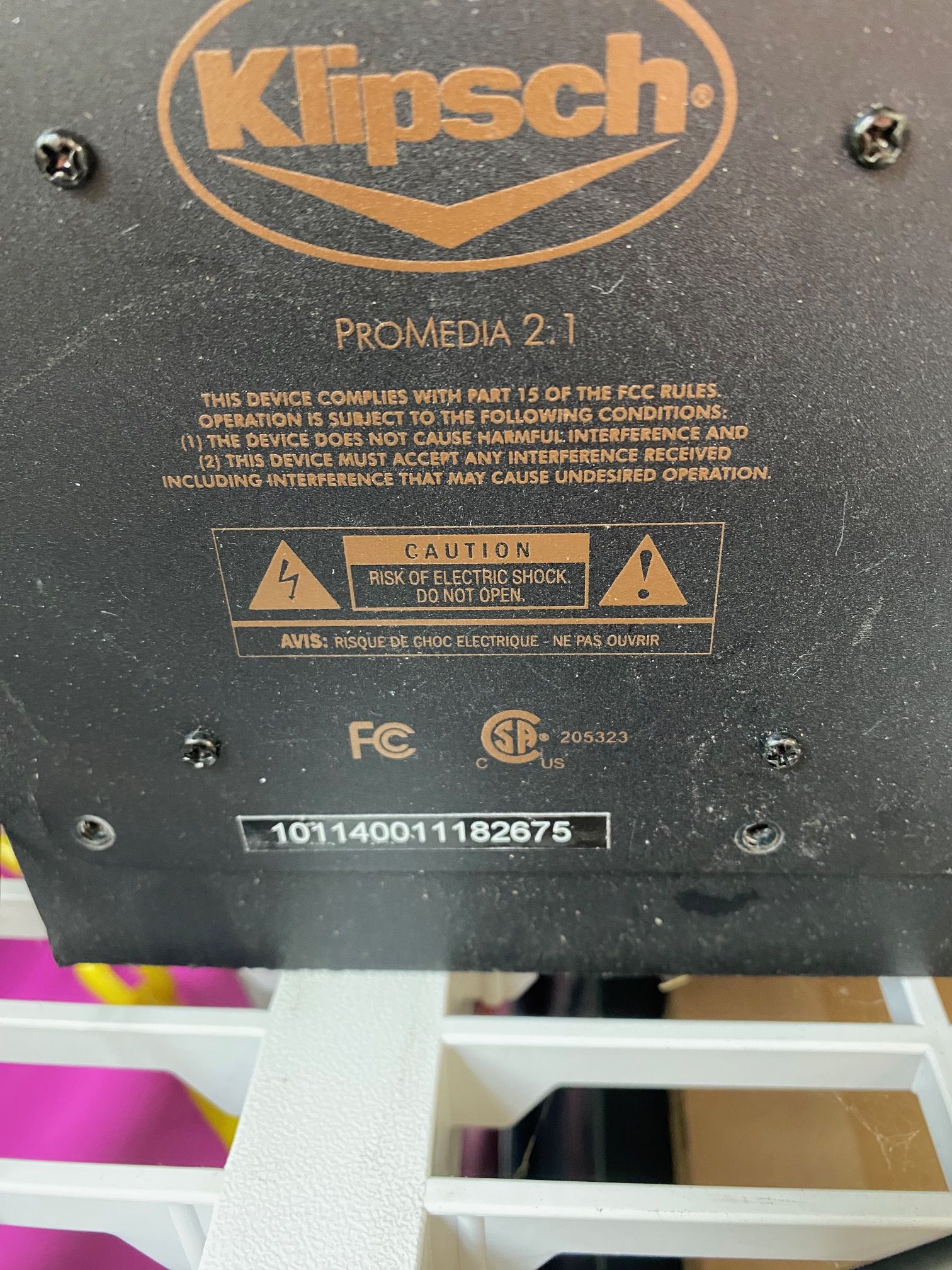 Wanted Klipsch 2.1 THX Powered compete subwoofer Part #905100712 ...