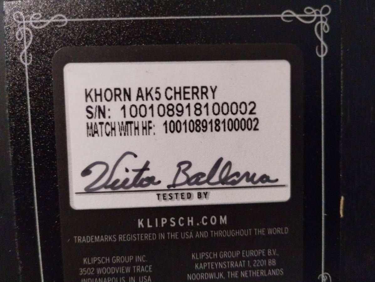 Help with decoding serial number on AK5 horn - 2-Channel Home Audio ...