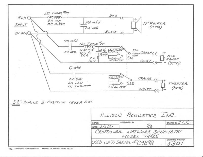 Allison Three crossovers - Allison - The Classic Speaker Pages ...