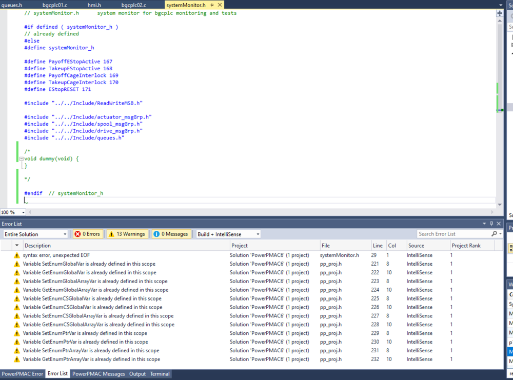 Unable to navigate to error - Power PMAC - OMRON Forums