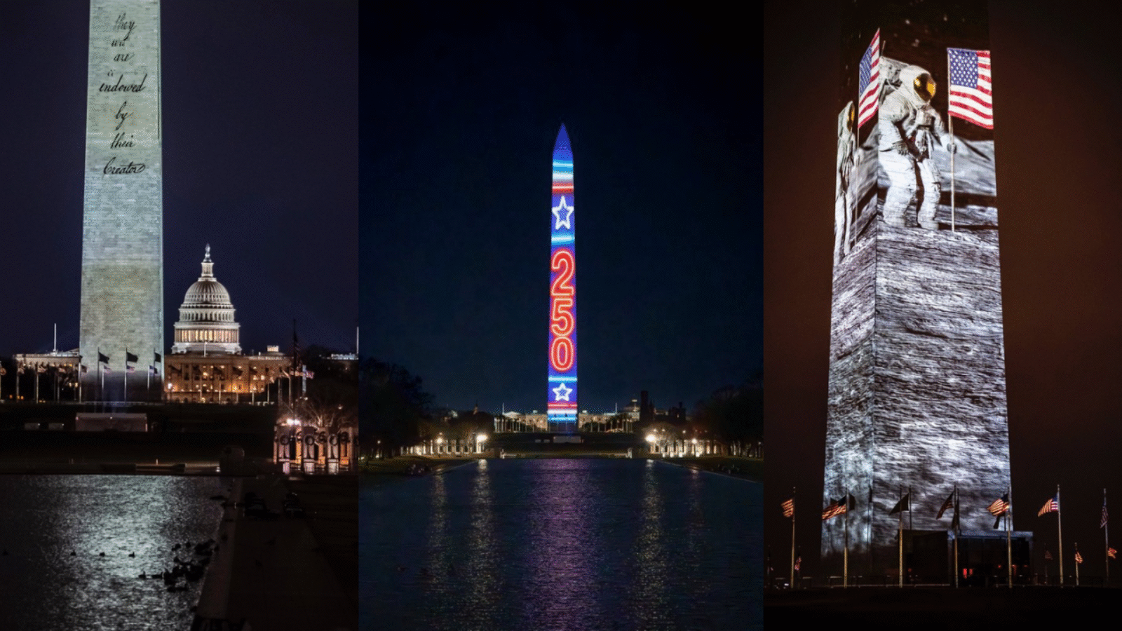 Washington Monument in DC lights up with historic display for NYE as ...