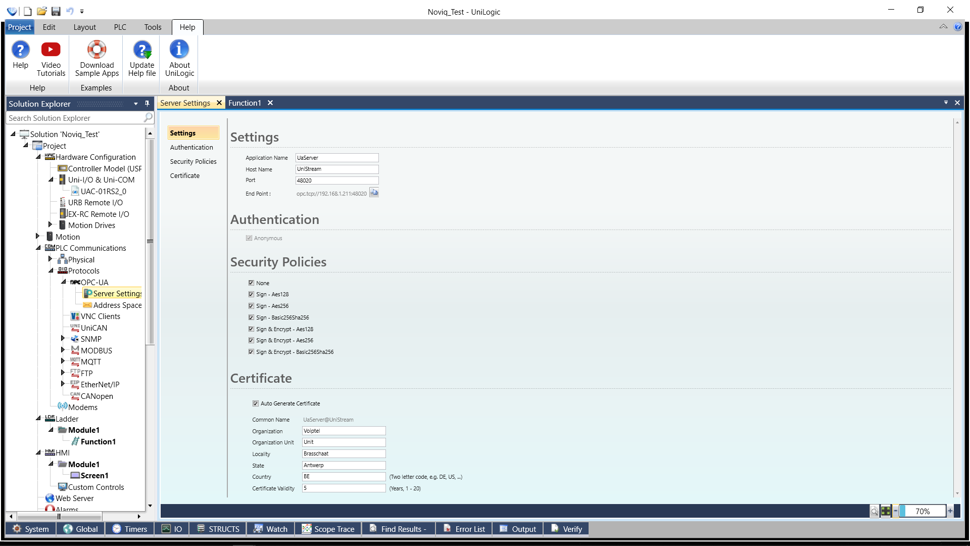 OPC UA Certificate - OPC UA - Unitronics Support Forum: Programmable ...