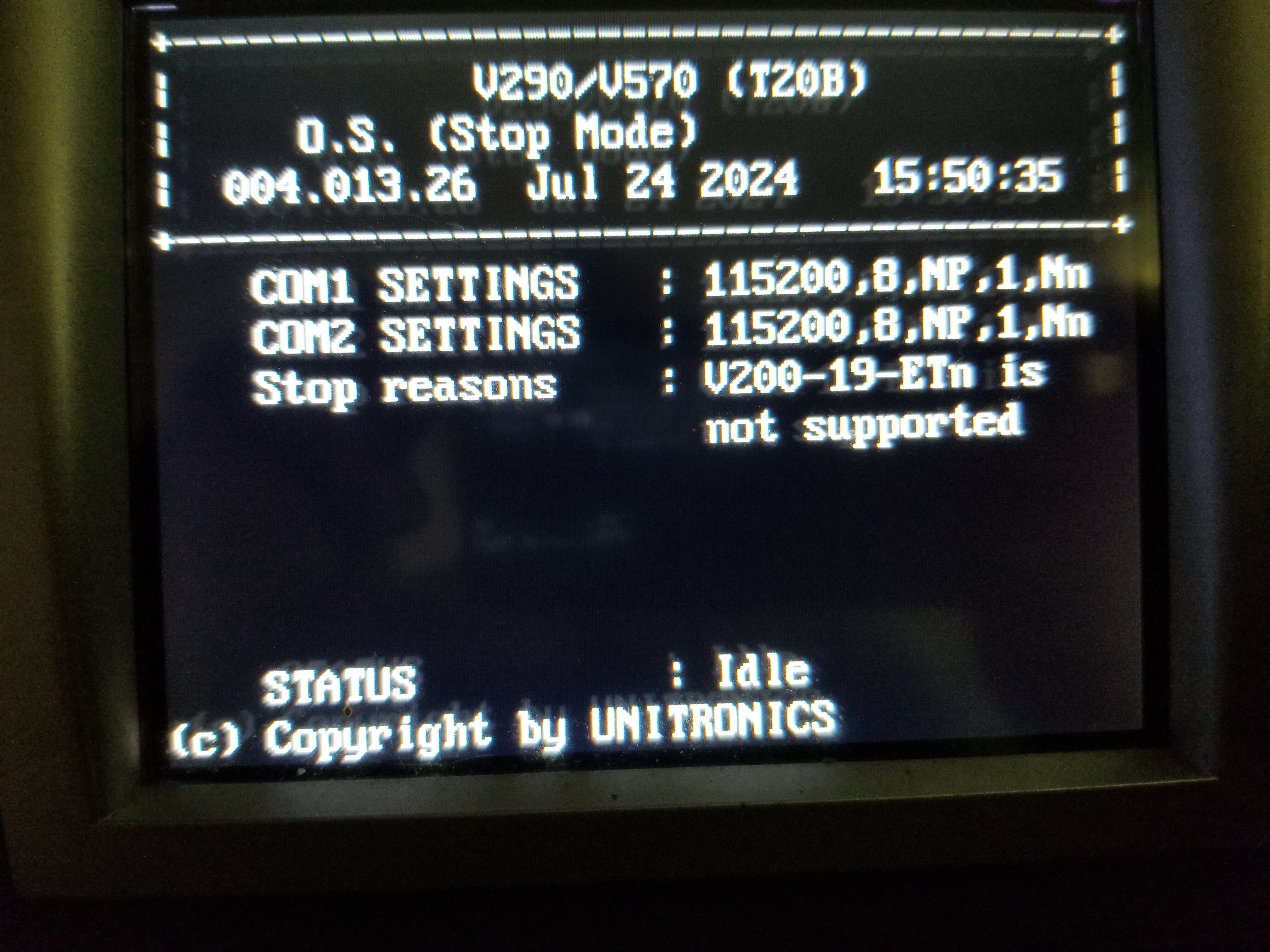 V570 Stop: V200-19-ETn is not supported - Vision & Samba PLC + HMI ...