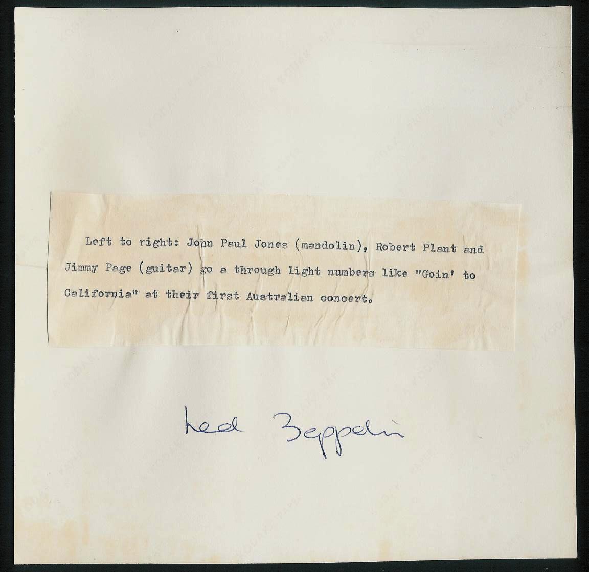 Perth, Australia - Feb. 16, 1972? - Photos - Led Zeppelin Official Forum