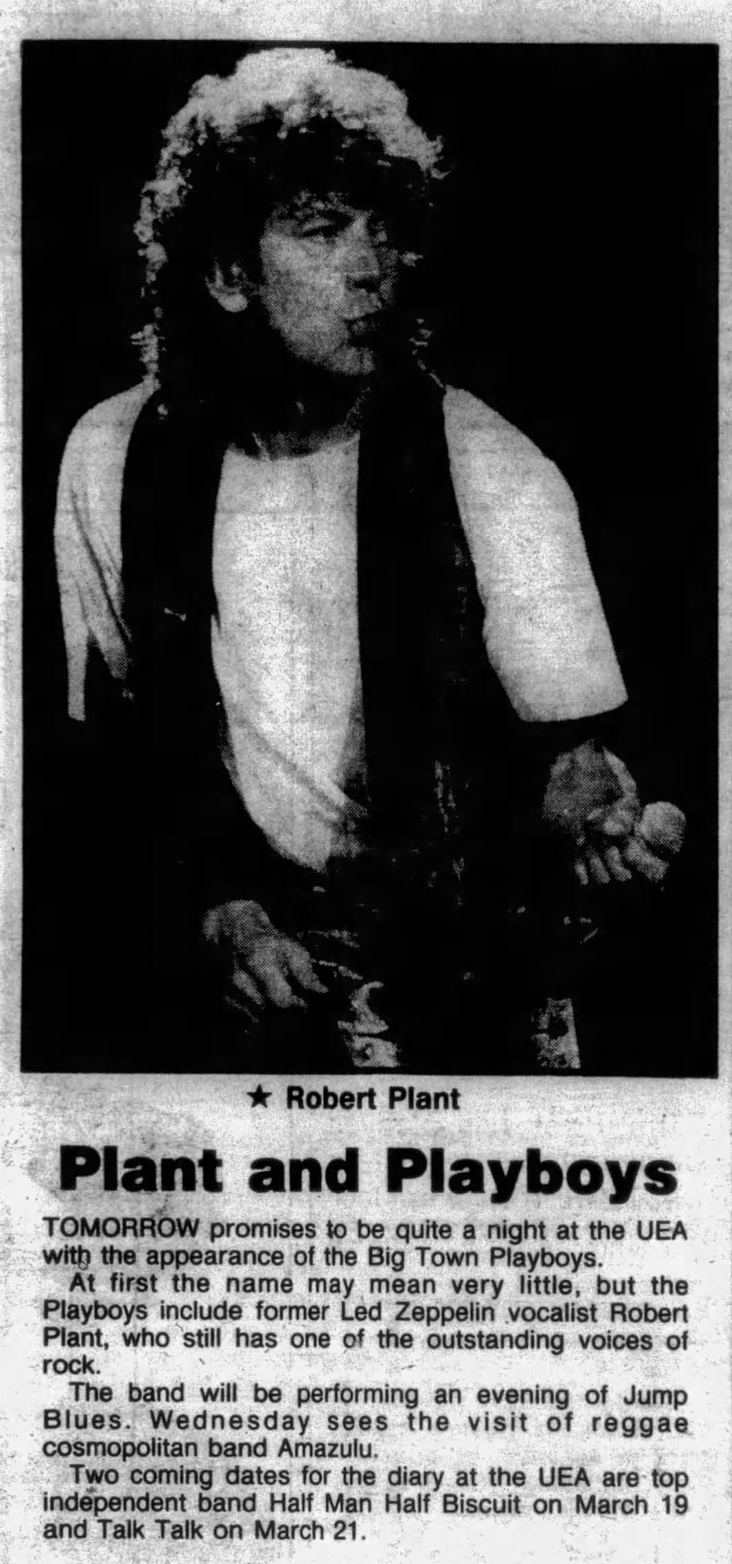 Robert Plant Live in the UK 1986 - Pre / Post-Zeppelin Forum - Led ...