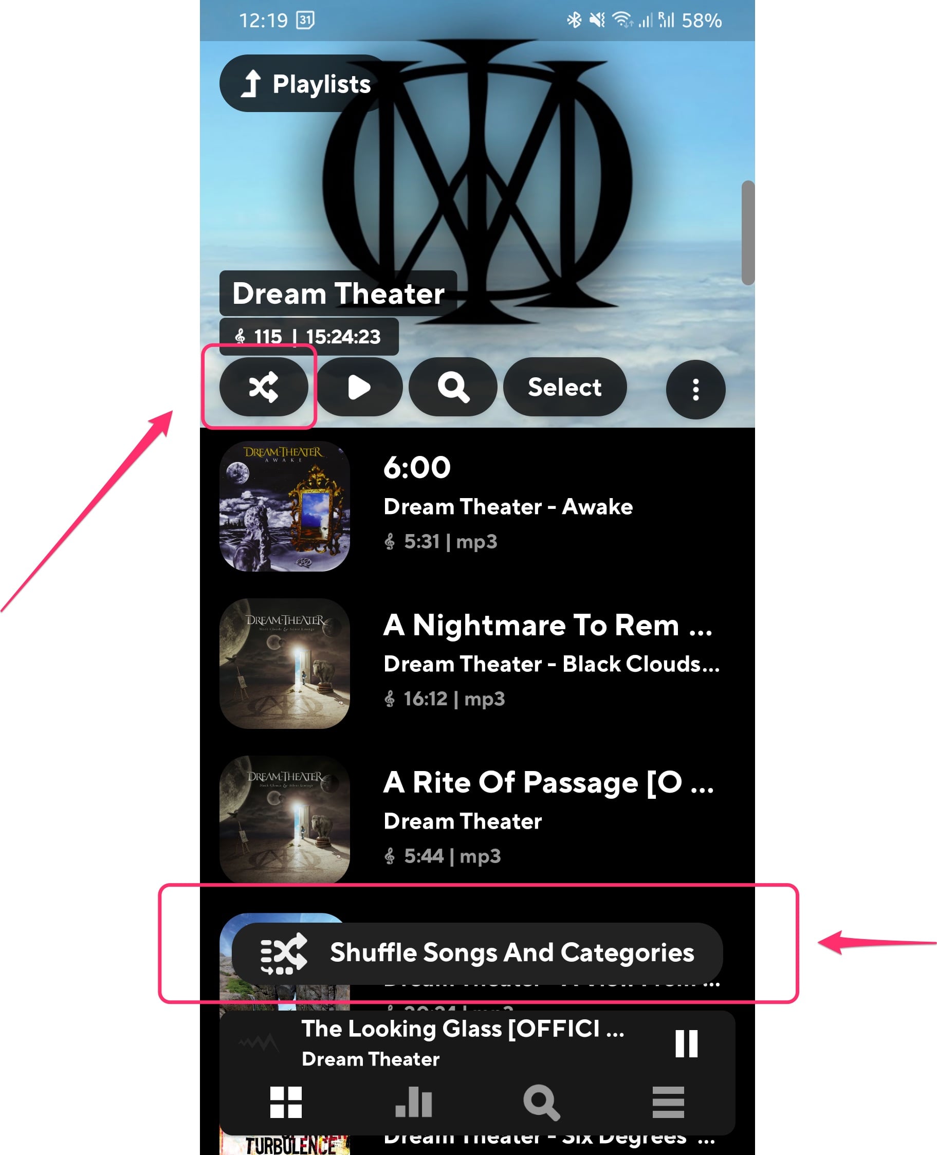 Shuffle options for playlist: shuffle only songs as the default - Using ...