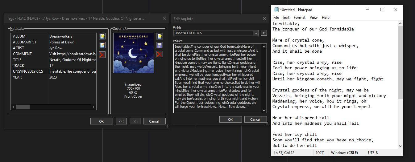 Display lyrics from UNSYNCEDLYRICS tag instead of vorbis LYRICS tag ...