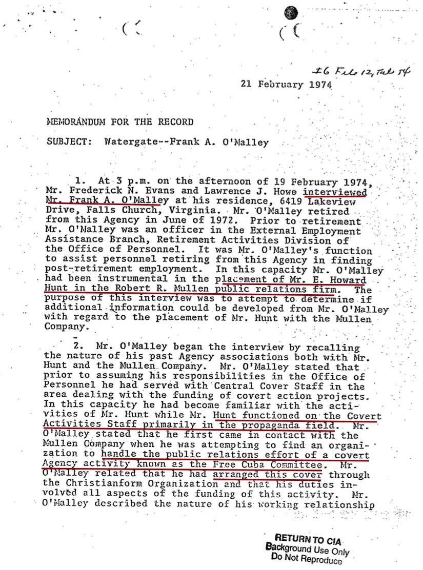 E Howard Hunt, The Mullen Company, and some such things... - Watergate ...