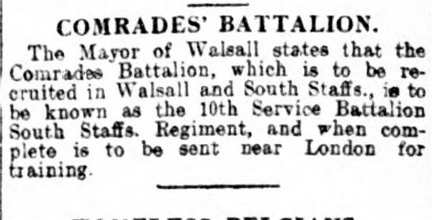 Pals Battalions - Soldiers and their units - The Great War (1914-1918 ...
