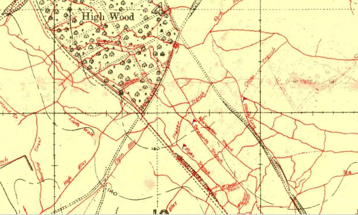 Trench map High Wood August 1916 - Maps - The Great War (1914-1918) Forum