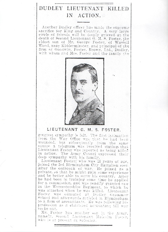 2nd Lt George M S Foster, Help - Soldiers and their units - The Great ...