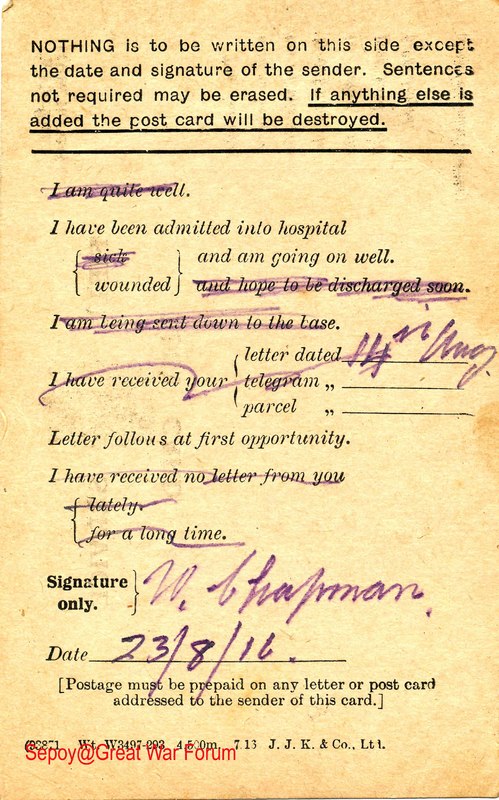 F.S. Cards - Interpreting documents - The Great War (1914-1918) Forum