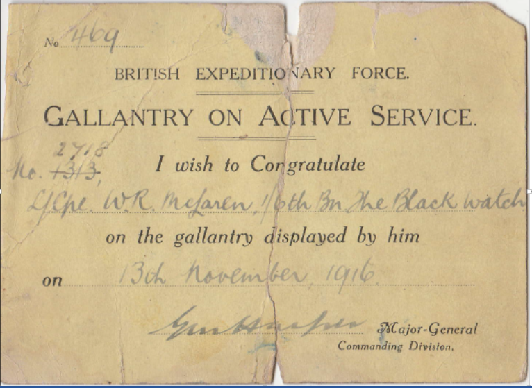 What is this Gallantry Card? - Interpreting documents - The Great War ...