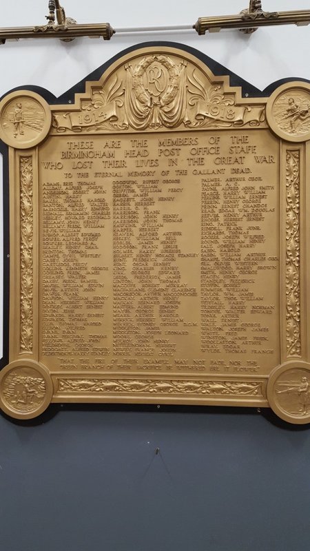 Birmingham Head Post Office War Memorial/Tablets - Cemeteries and ...
