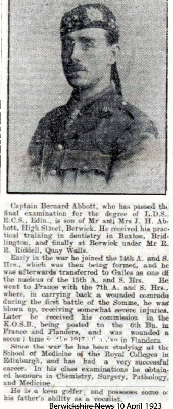 "Two K.O.S.B. Officers – Both Military Cross Winners- 1.named Capt ...