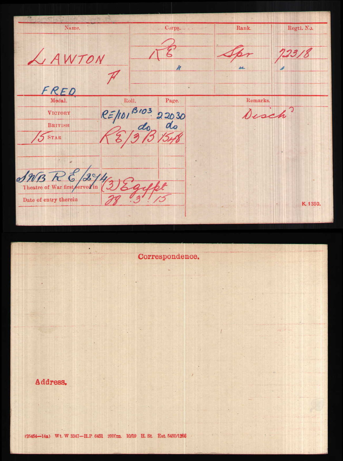 Mystery of Frederick Lawton - Soldiers and their units - The Great War ...