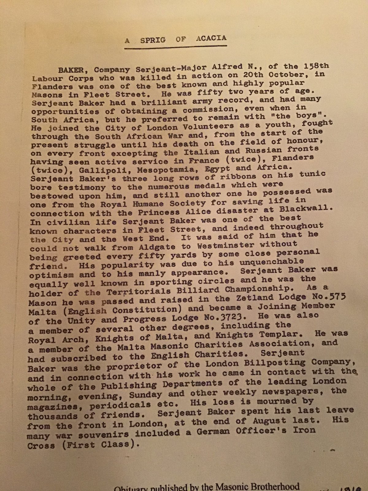 Alfred Nelson BAKER - Page 2 - Soldiers and their units - The Great War ...