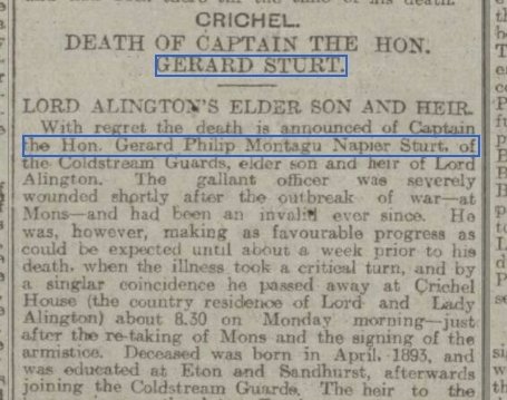 Capt, the Hon., Gerald Philip Montague Napier STURT - Soldiers and ...